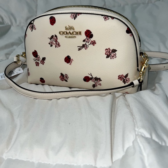 Coach | Bags | Coach Madi Ladybug Floral Chalk Leather Crossbody Bag ...